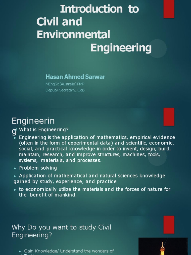 CEE 100 - Lec 1 | PDF | Engineering | Civil Engineering