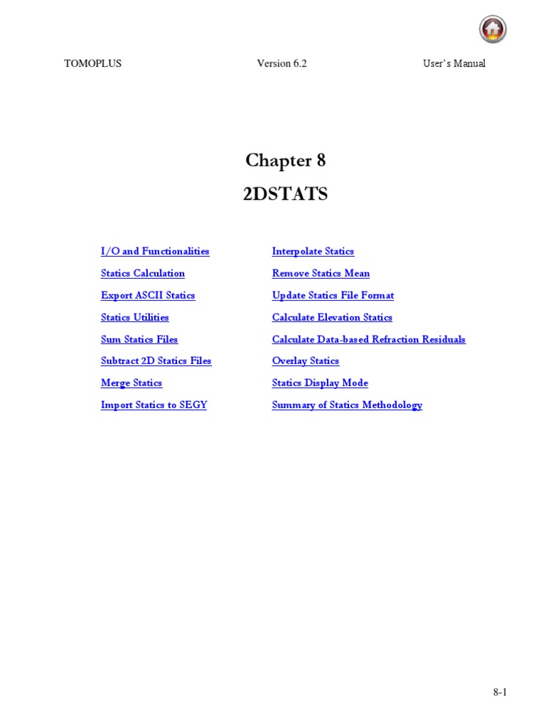 TomoPlus Chap8 2DSTATS | PDF | Errors And Residuals | Parameter (Computer Programming)