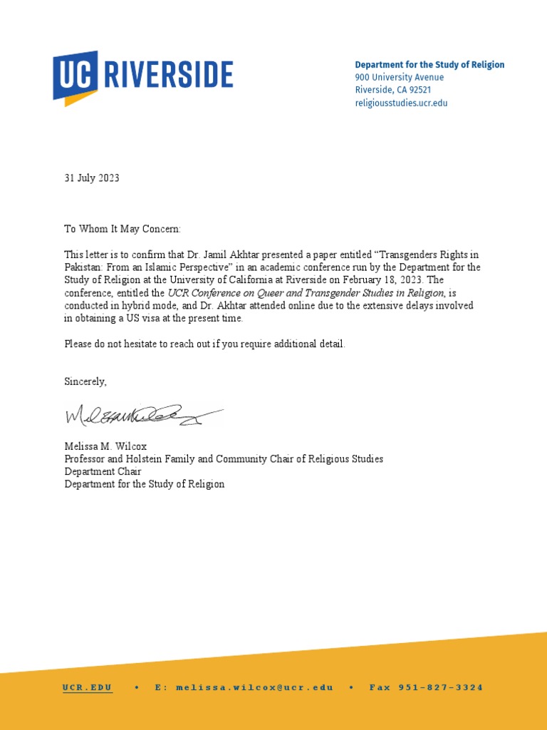 Conference Participation Letter Sample | PDF