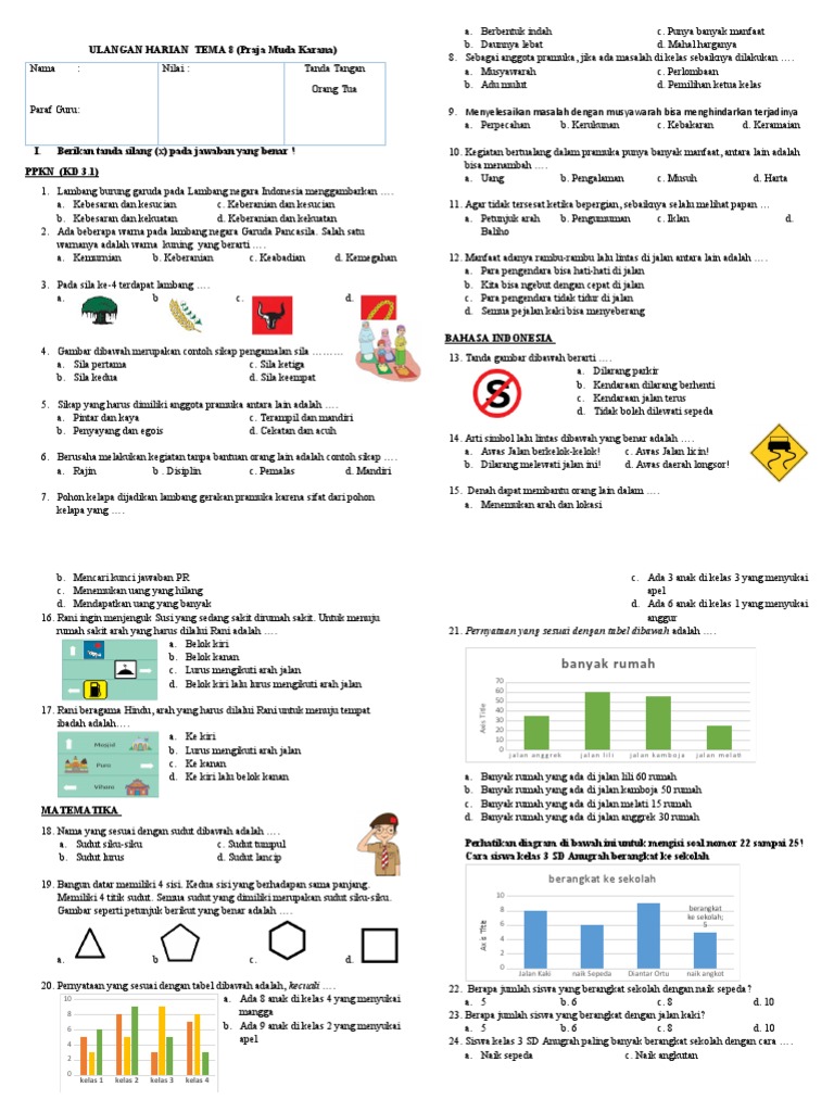 Soal Pas Kelas 3 Tema 8 Latiham | PDF