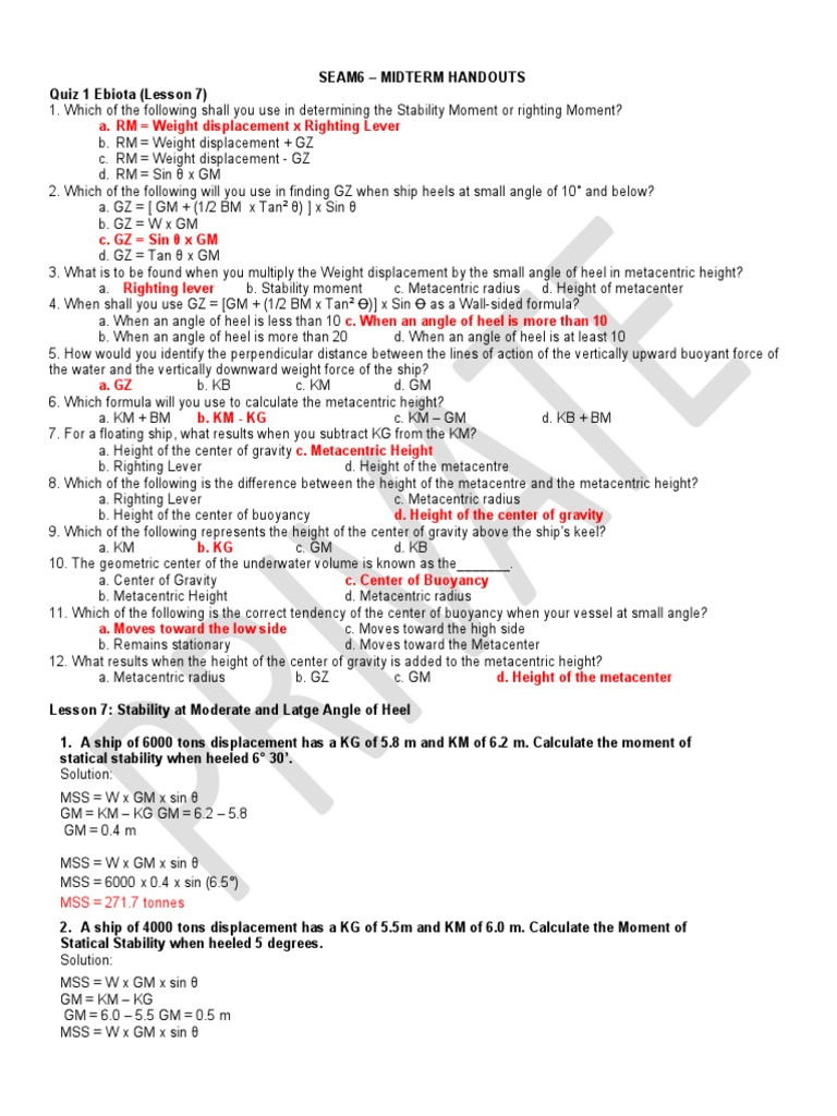 Seam6 Midterm Handouts | PDF