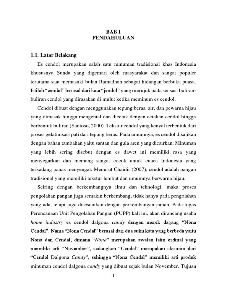 Usaha Es Cendol Dalgona Candy Nona Cendal | PDF