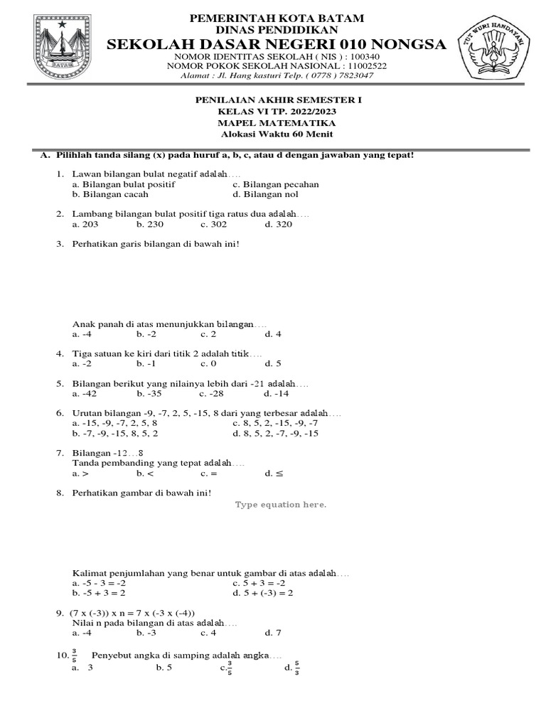 SOAL PAS T.P. 2022.2023 Ganjil MTK - KMKR | PDF | Metode & Bahan Ajar