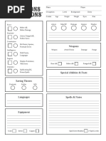 HeroQuest - Character Sheet 3 | PDF