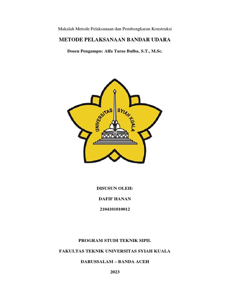 Makalah MPPK - Metode Pelaksanaan Bandar Udara - Dafif Hanan ...