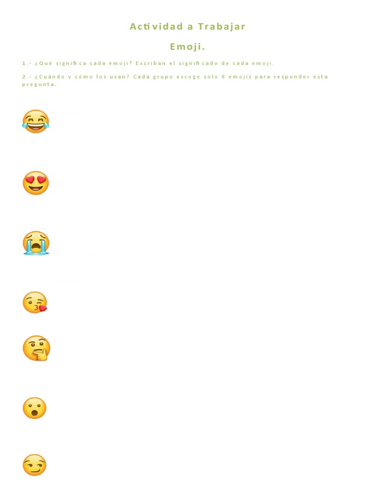 Actividad A Trabajar Emoji | PDF