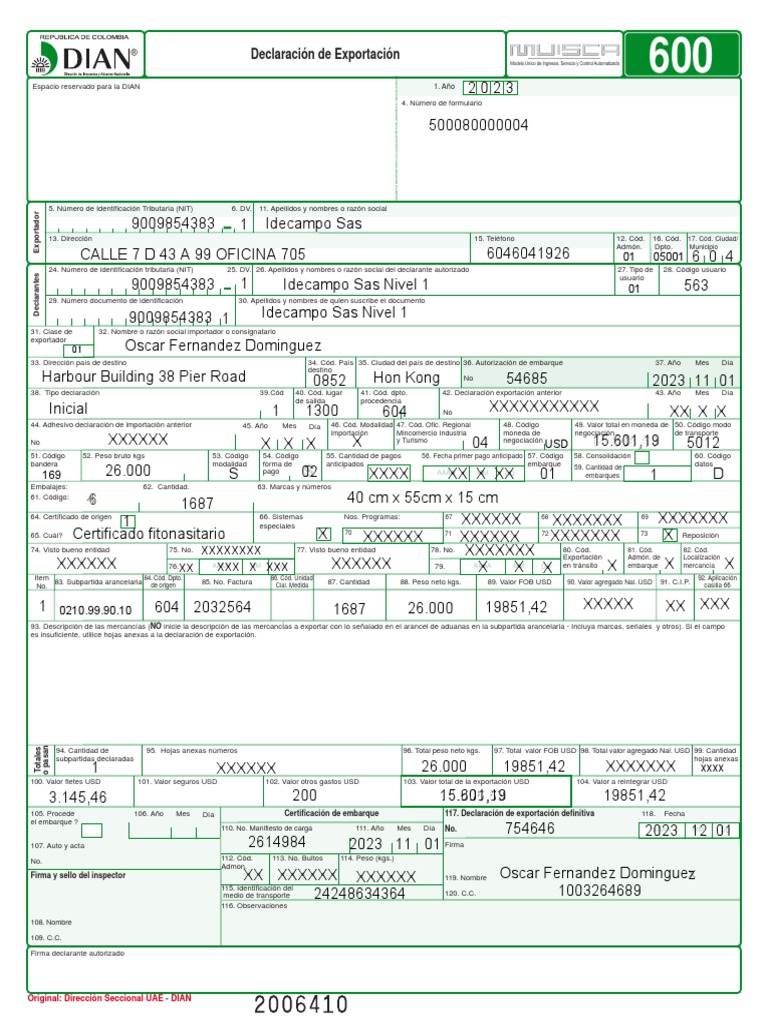 Formulario 600 | PDF | Comercio | Economias