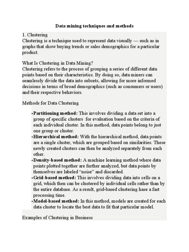 Data Mining Techniques and Methods | PDF | Machine Learning | Artificial Neural Network