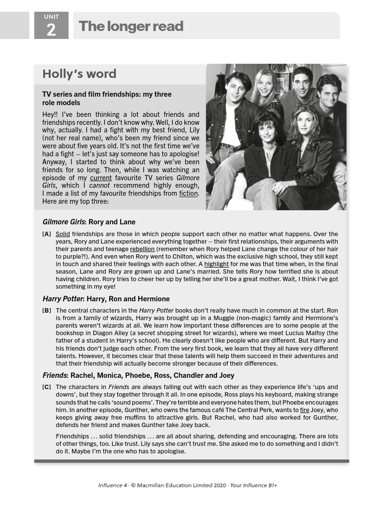Friendship Lessons from TV Characters | PDF | Friends