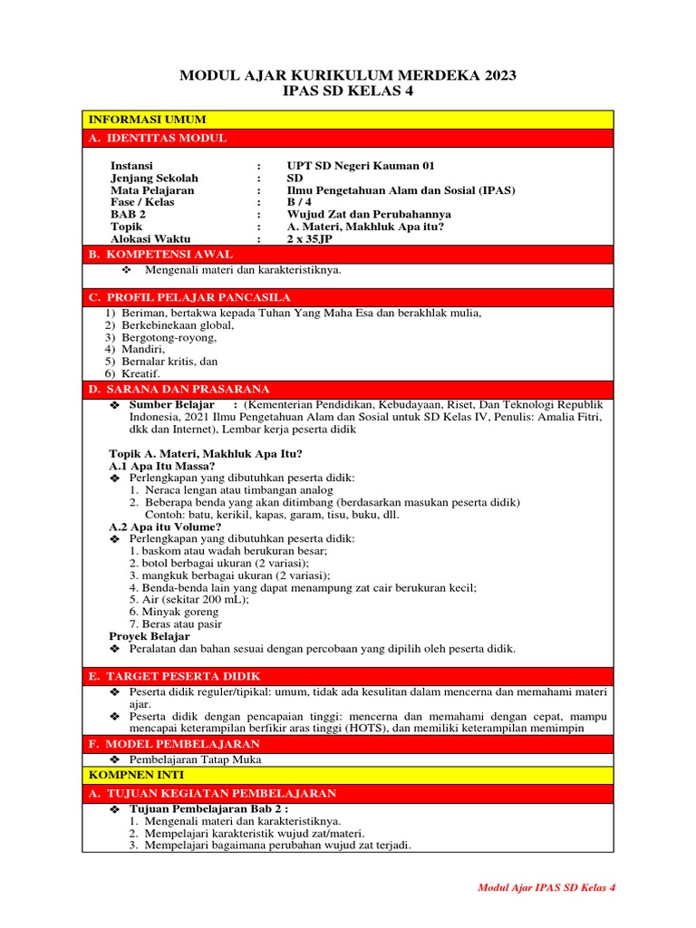 RPP IPAS Kls 4 | PDF