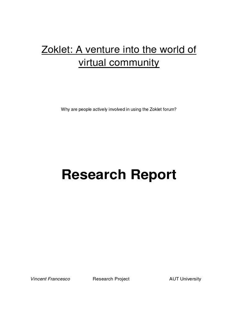 Zoklet: A venture into the world of virtual community | PDF