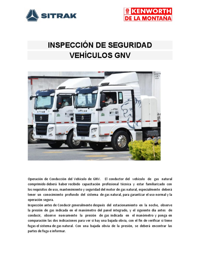Inspección de Seguridad Vehículos GNV | PDF | Gas natural | Ciencias fisicas