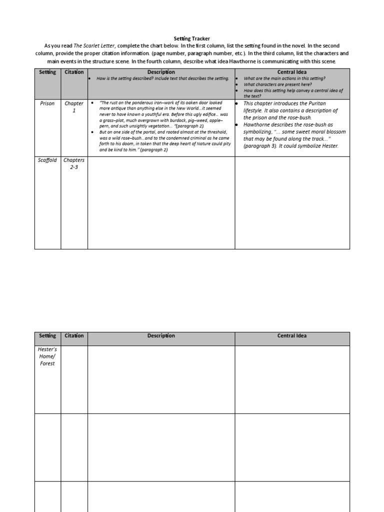 TRACE EBARB - Setting Tracker | PDF | The Scarlet Letter