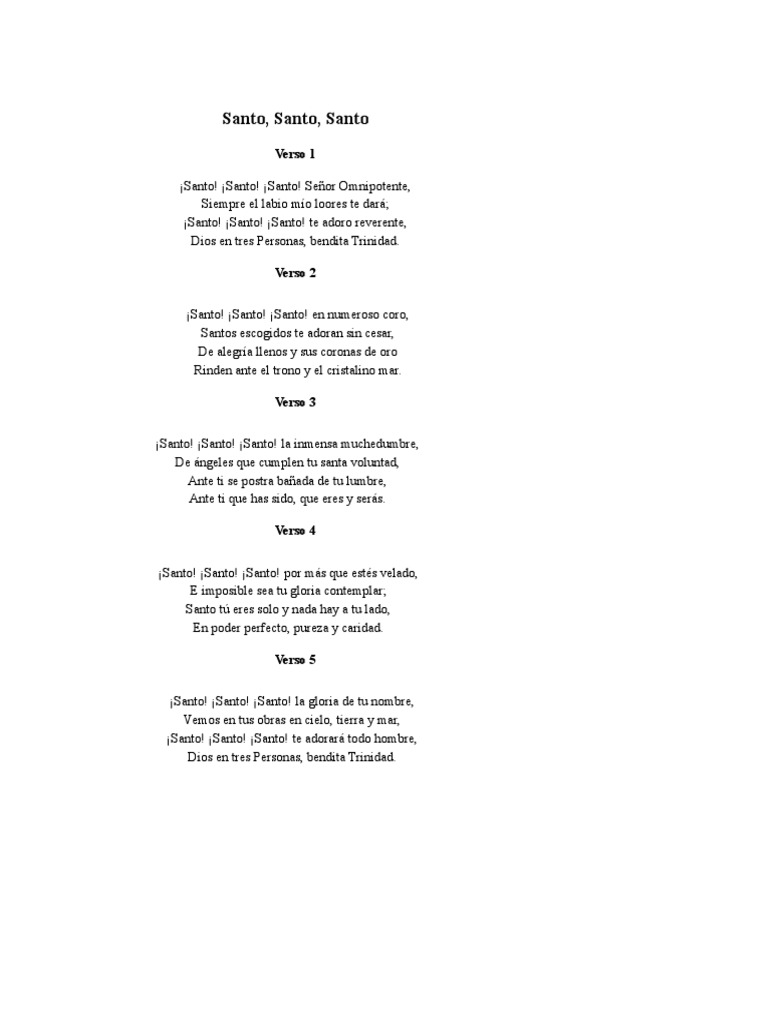 Santo, Santo, Santo - Letra | PDF