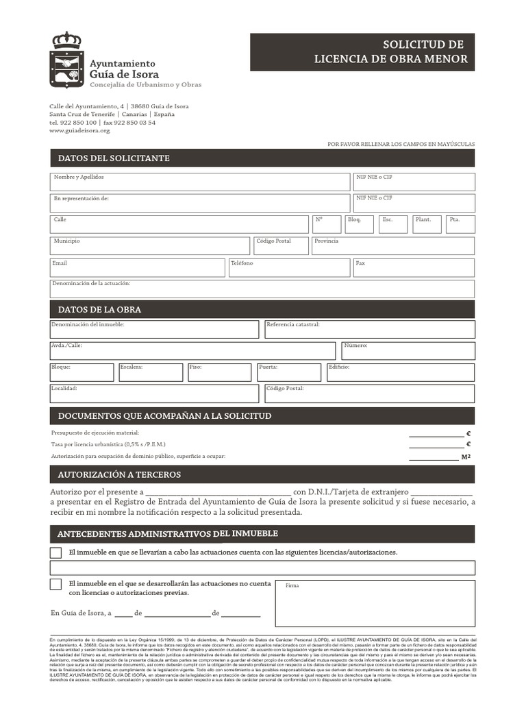 15 Solicitud de Licencia de Obra Menor | PDF | Justicia | Crimen y violencia