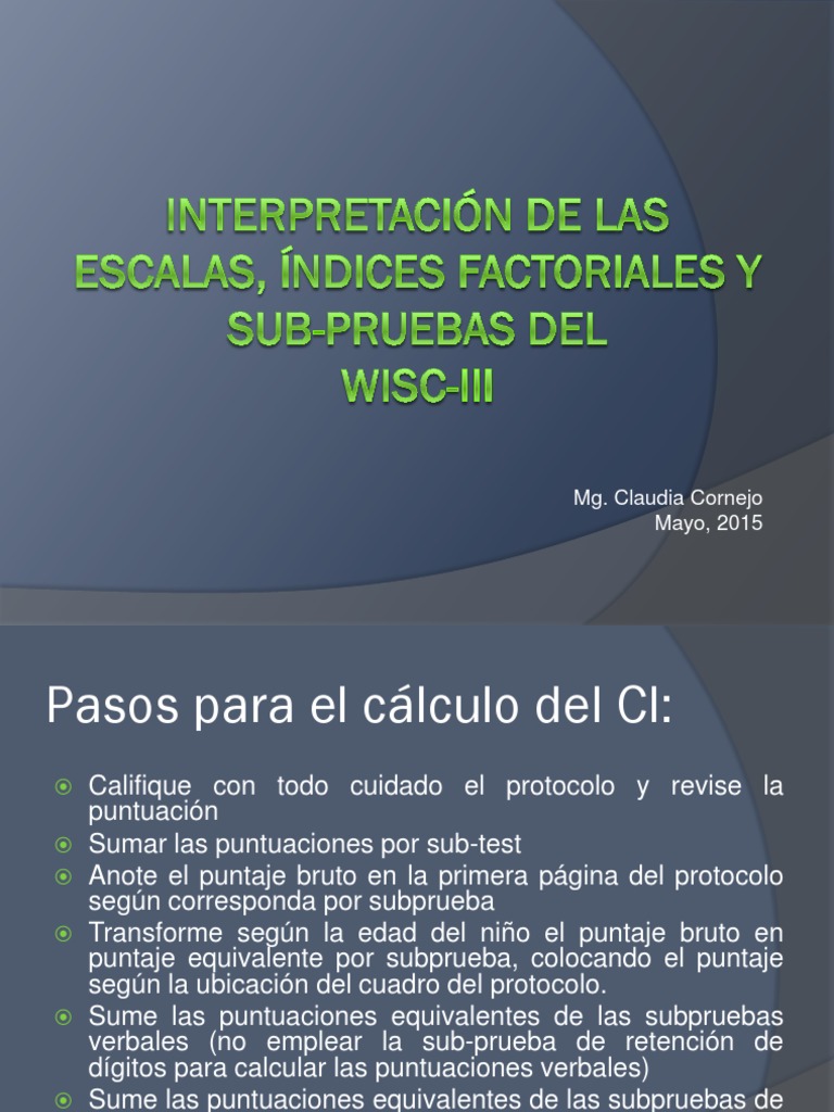 Wics Final | PDF | Cociente de inteligencia | Cognición