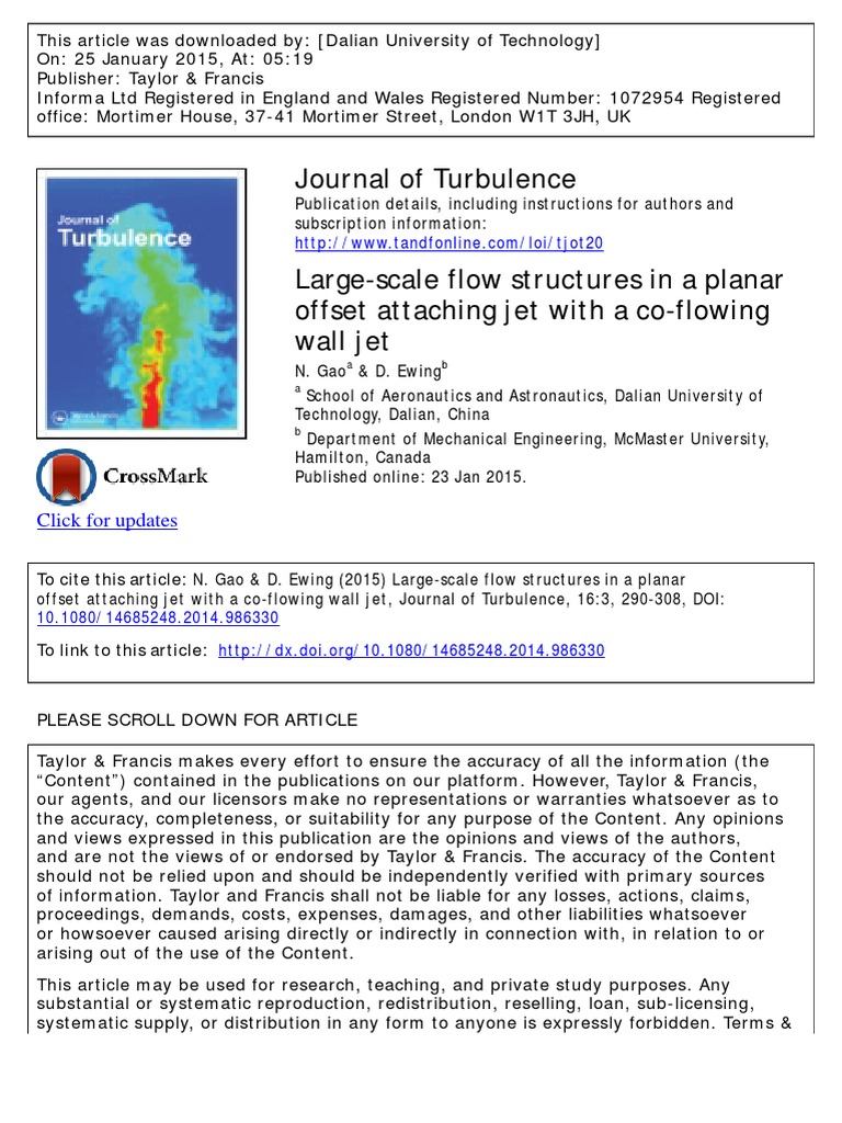 Gao Ewing 2015 Large Scale Flow Structures In A Planar Offset