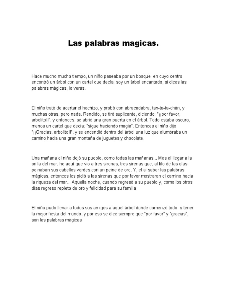 Las Palabras Magicas Pdf