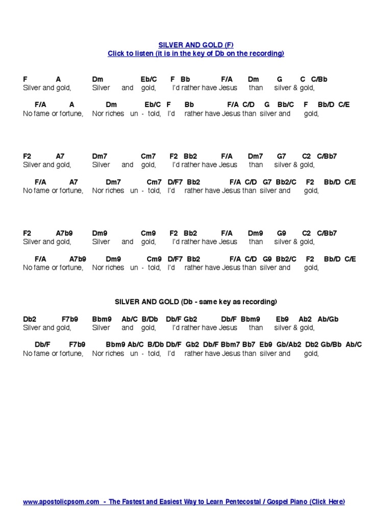 Silver Blue And Gold Chords