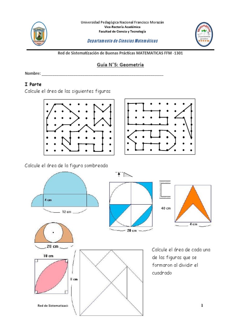 Guia de Ejercicios GEOMETRIA | PDF | Triángulo | Pie (unidad) Guia de Ejercicios GEOMETRIA | PDF | Triángulo | Pie (unidad)
