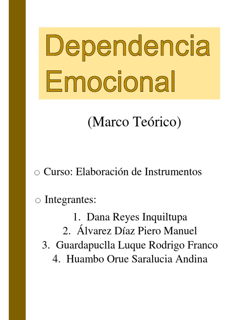 Marco Teórico Dependencia Emocional Mas Items | PDF