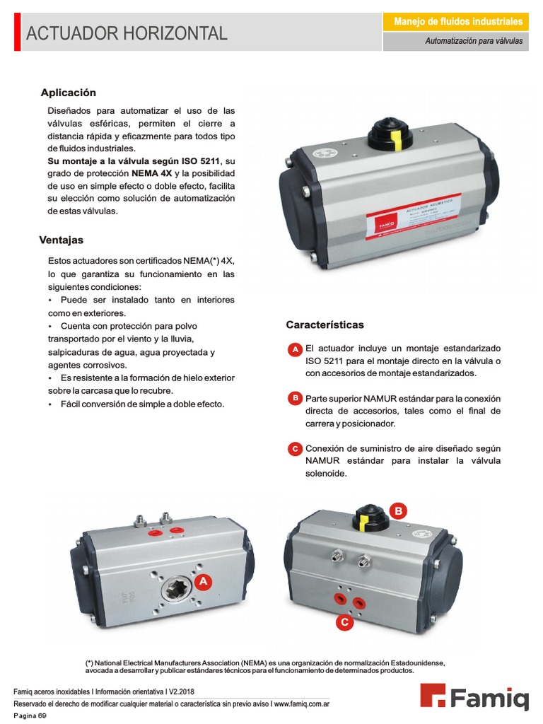 Catalogo Actuador FAMIQ | PDF | Solenoide | Tornillo