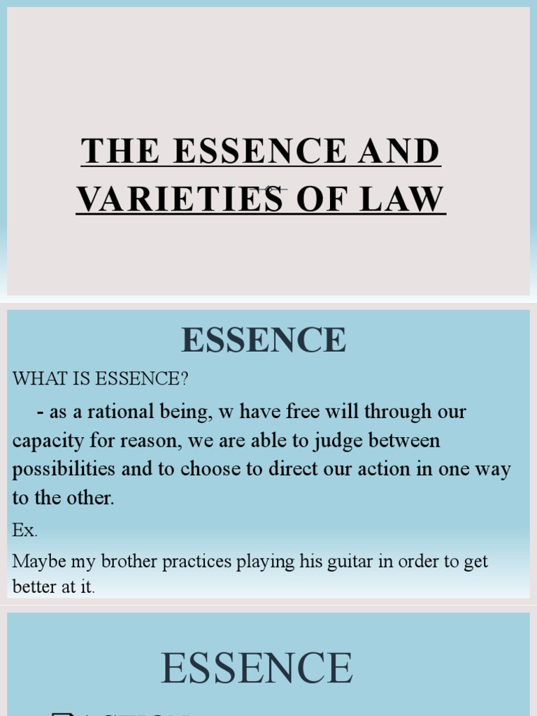 Essence and Varieties of Law | PDF