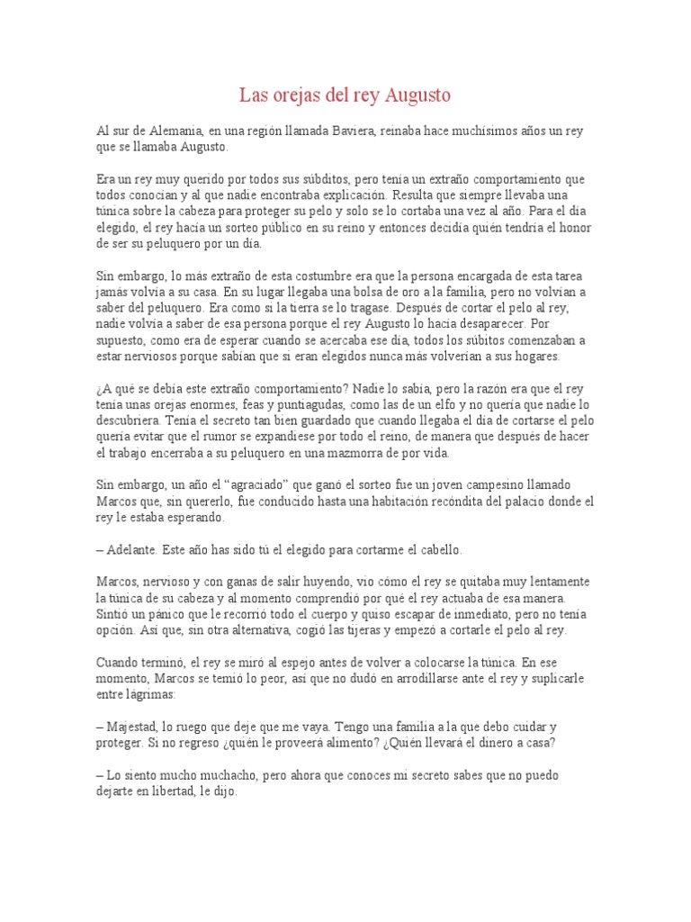 Las Orejas Del Rey Augusto | PDF