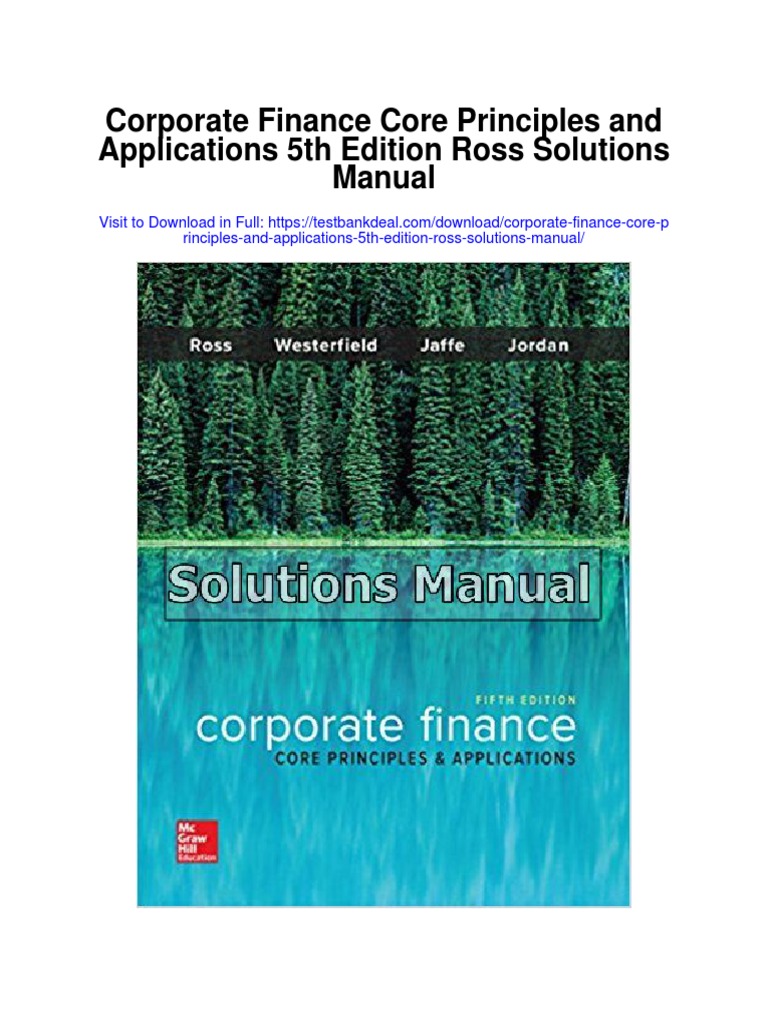Corporate Finance Core Principles and Applications 5th Edition Ross ...