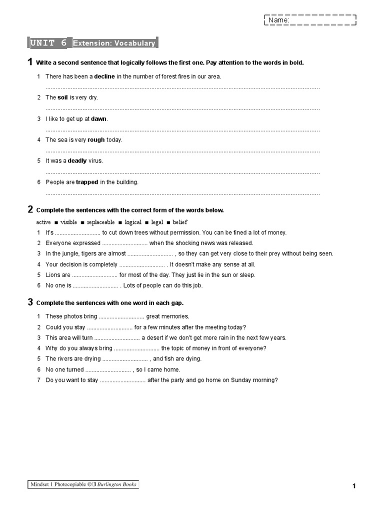 UNIT 6 Extension Exercises | PDF | Foreign Language Studies | History