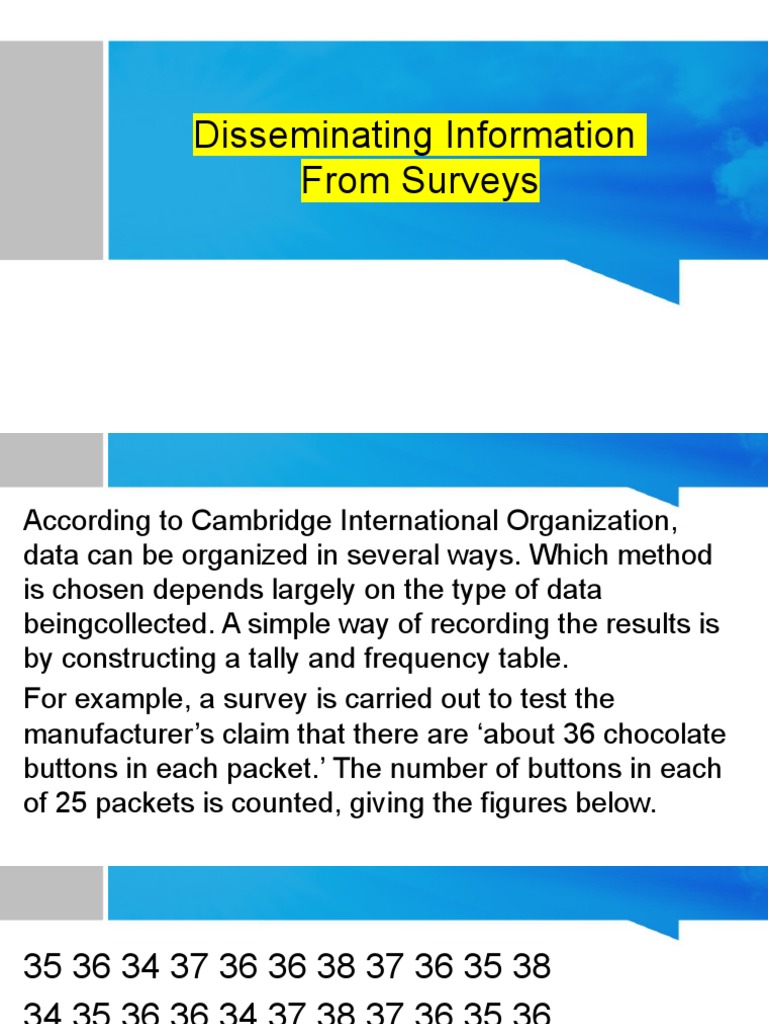Disseminating Information Gathered From Surveys | PDF