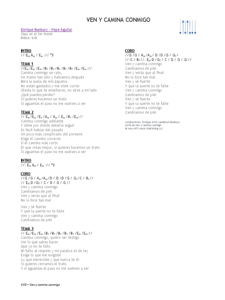 Ven y Camina Conmigo - Bunbury - Pepe Aguilar | PDF
