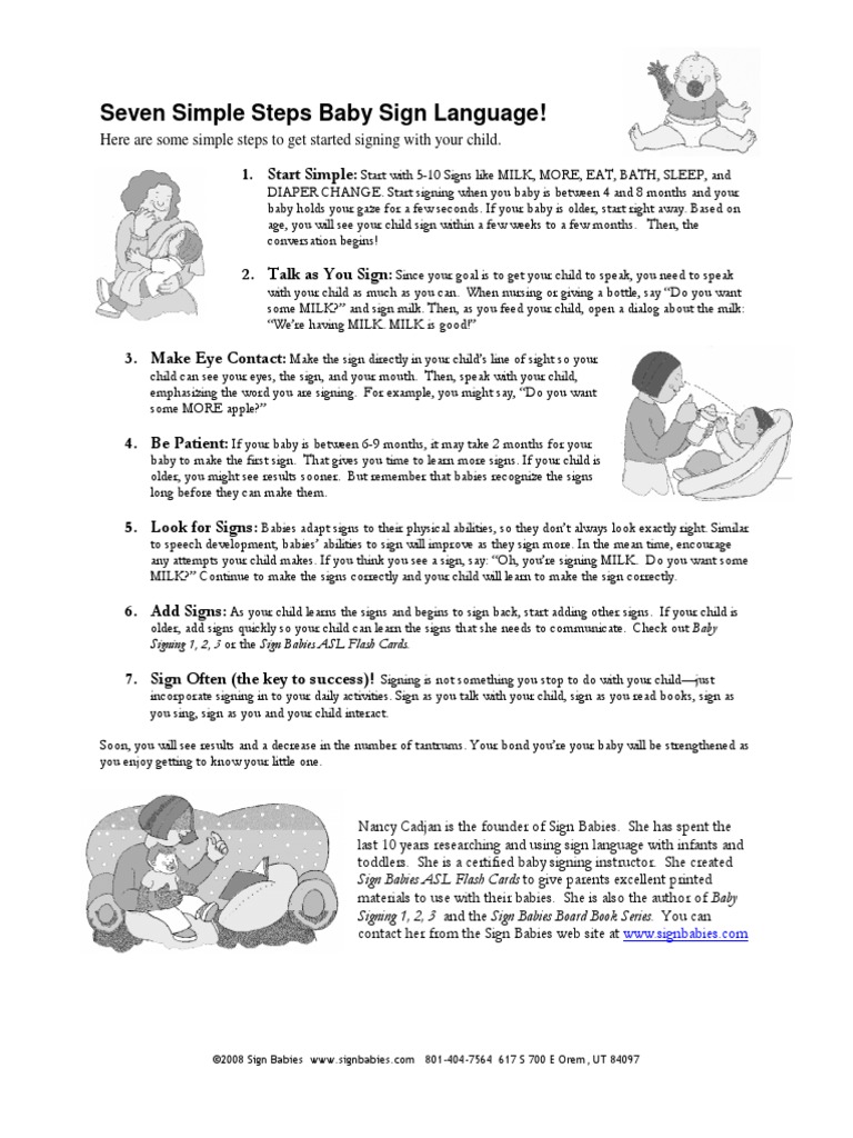 Baby Hand Sign Language Chart | PDF