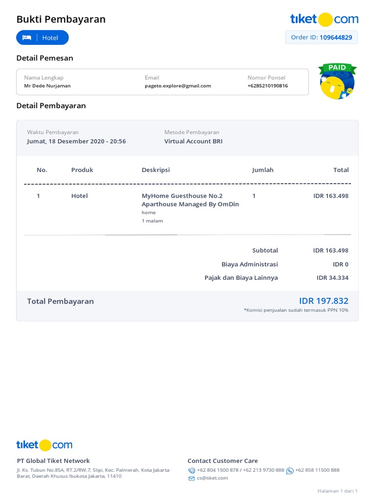 Tiket Receipt-#109644829 | PDF