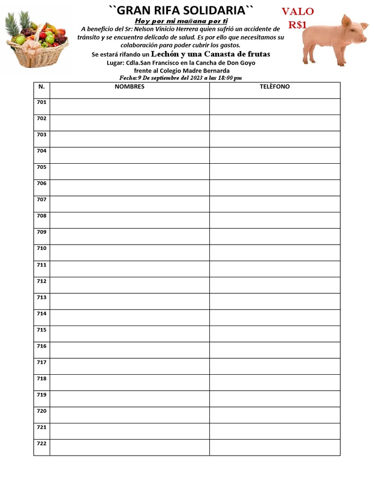Rifa Solidaria | PDF | Cocina, comidas y vino