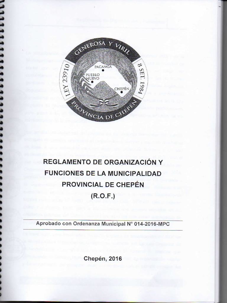 Rof-2016 Reglamento de Organizacion y Funciones | PDF