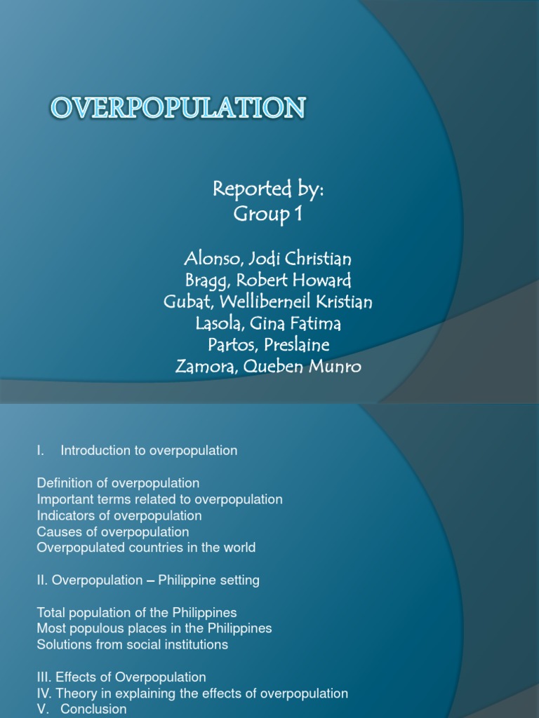 Overpopulation in the Philippines: Causes & Effects | PDF | Human ...