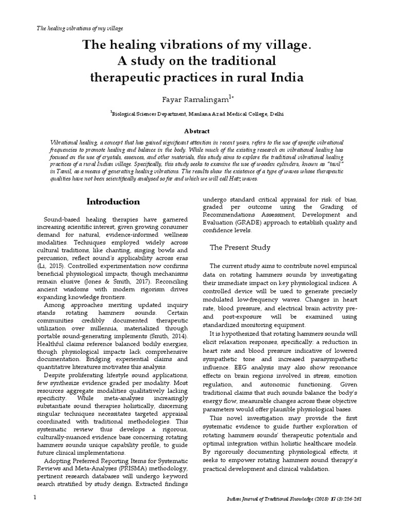The Healing Vibrations of My Village | PDF | Neural Oscillation ...