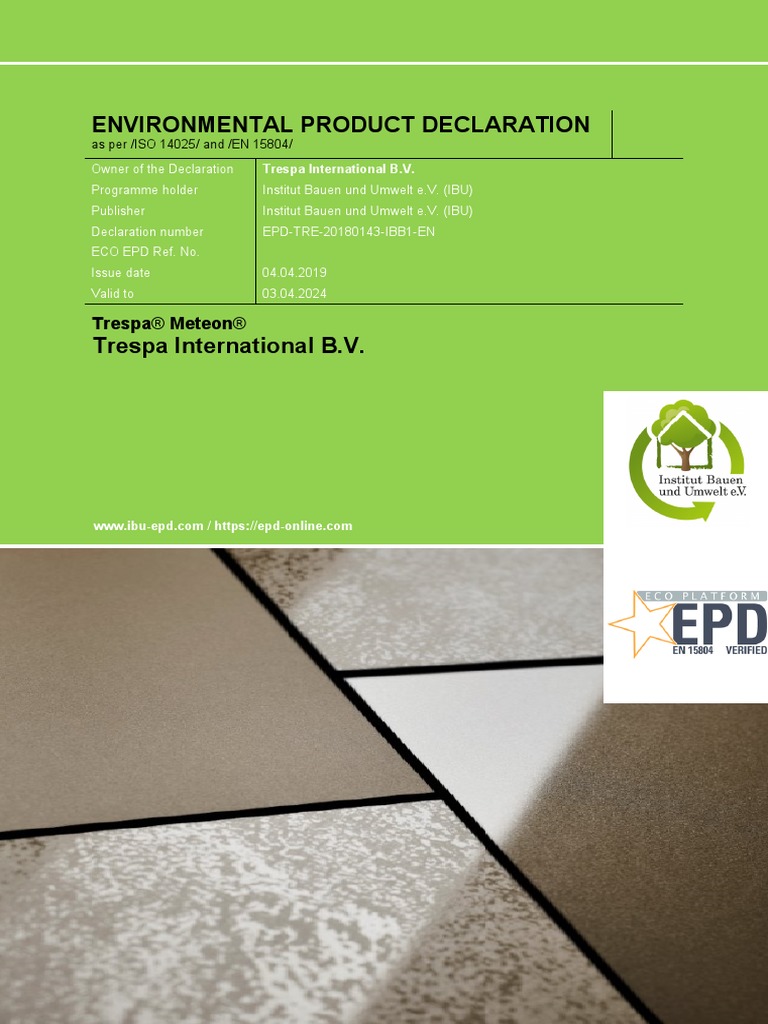 Environmental Product Declaration Epd Uk | PDF | Life Cycle Assessment ...