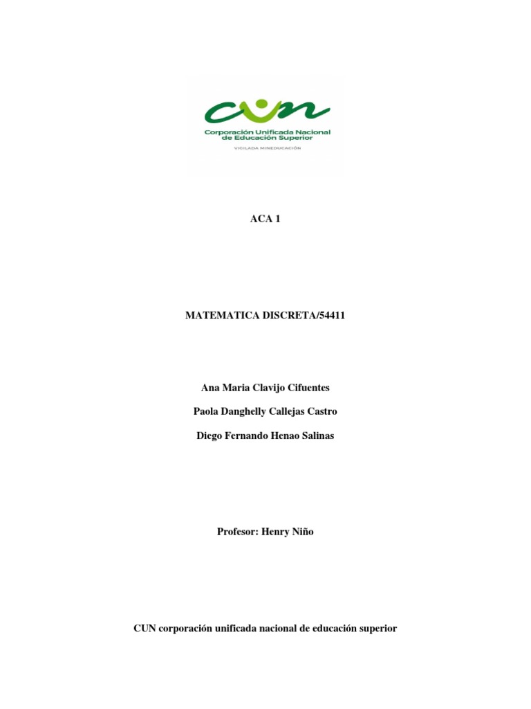 ACA 1 Matematicas Discretas | PDF