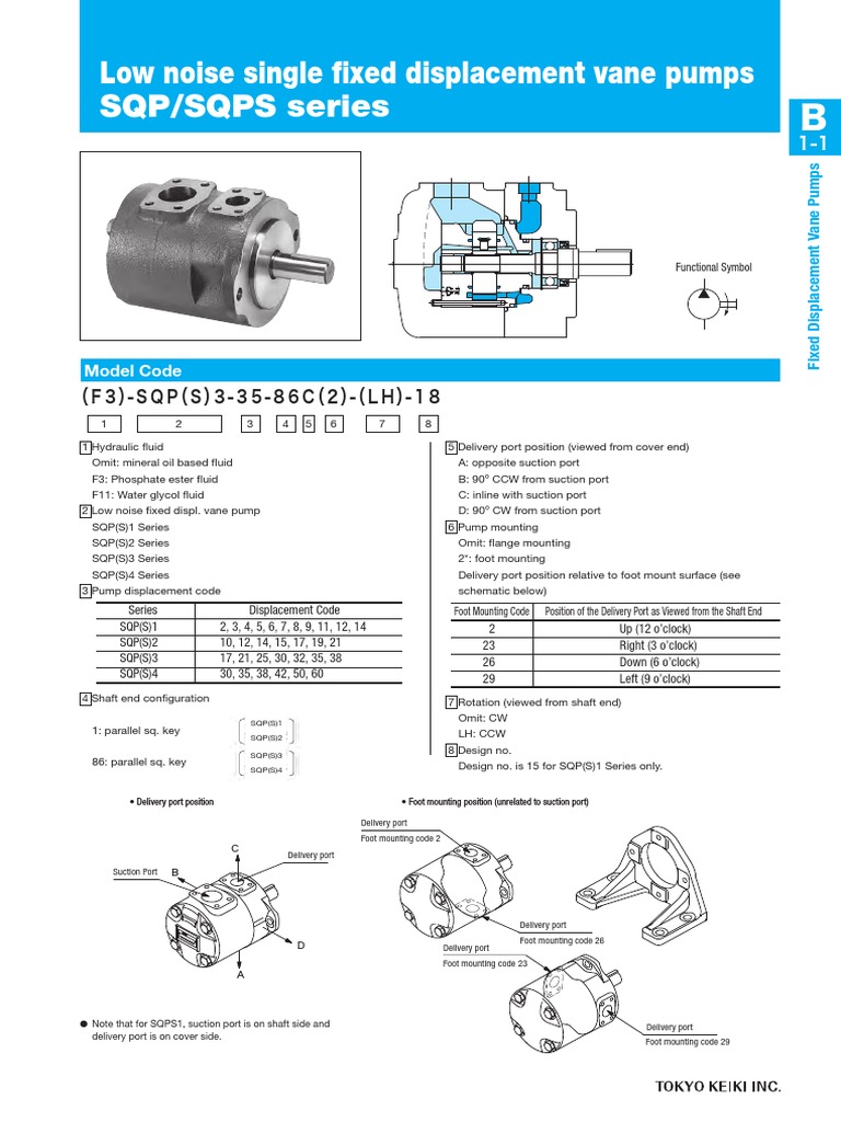 SQPS2191C218 Tokio Keiki | PDF | Pump | Mechanical Engineering