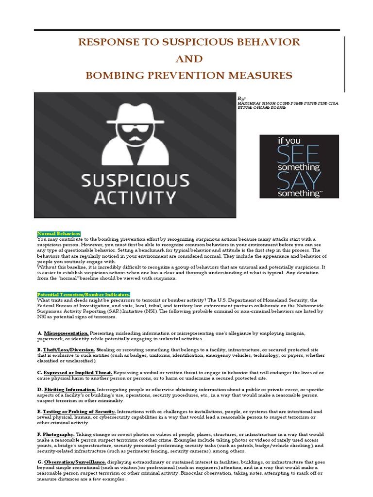 Response To Suspicious Behaviour and BPM | PDF | Computer Security | Security