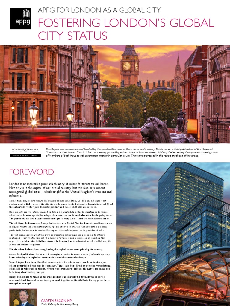 APPG London As A Global City | PDF | London | Tourism