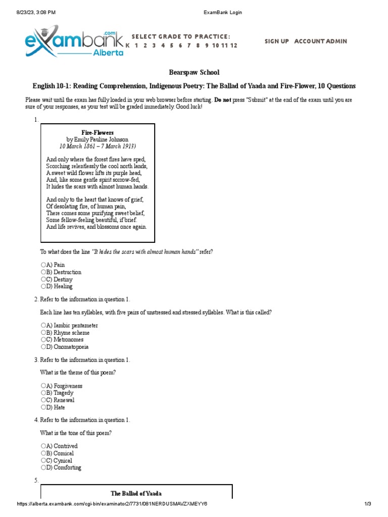 Poetry Reading Comp | PDF | Poetry | Stanzaic Form