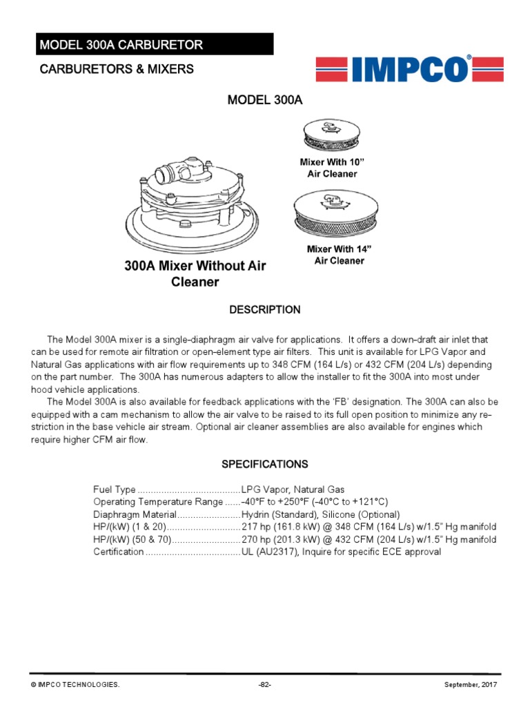 Model 300A Carburetor Manual | PDF | Carburetor | Valve