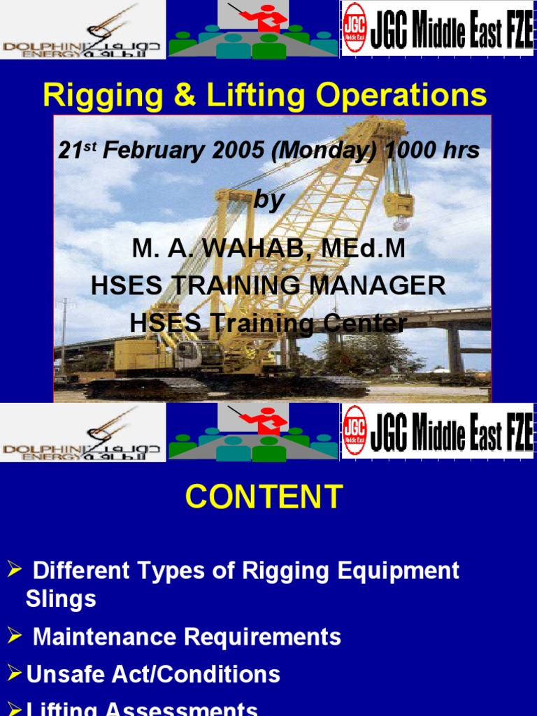 Rigging & Lifting Safety Guide | PDF | Rope | Secondary Sector Of The ...
