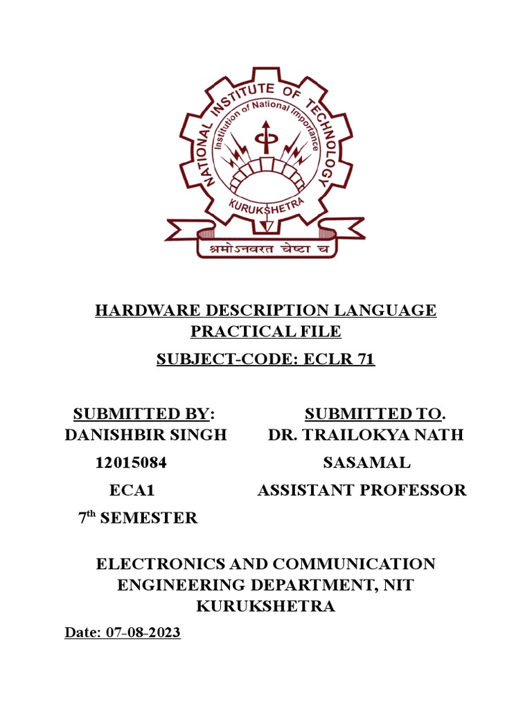 HDL Practical File | PDF