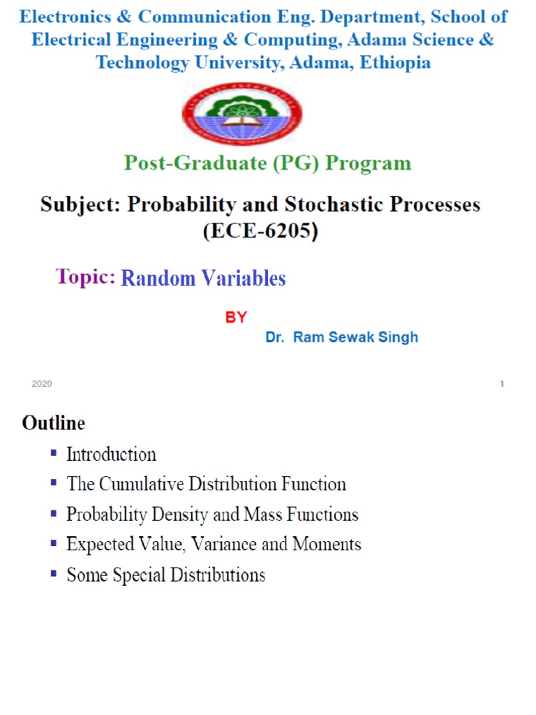 02-Random Variable | PDF | Probability Distribution | Random Variable