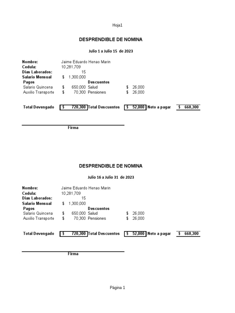 2023 - Julio Nominas | PDF