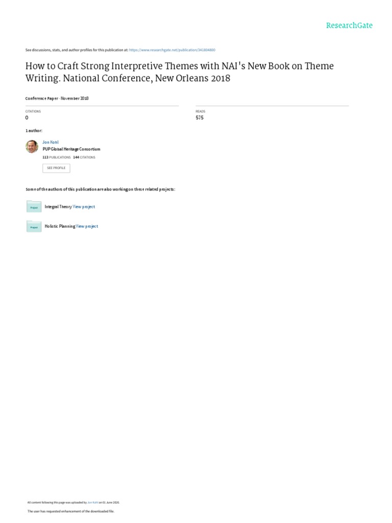 Interpretive Theme Writing Guide | PDF | Science